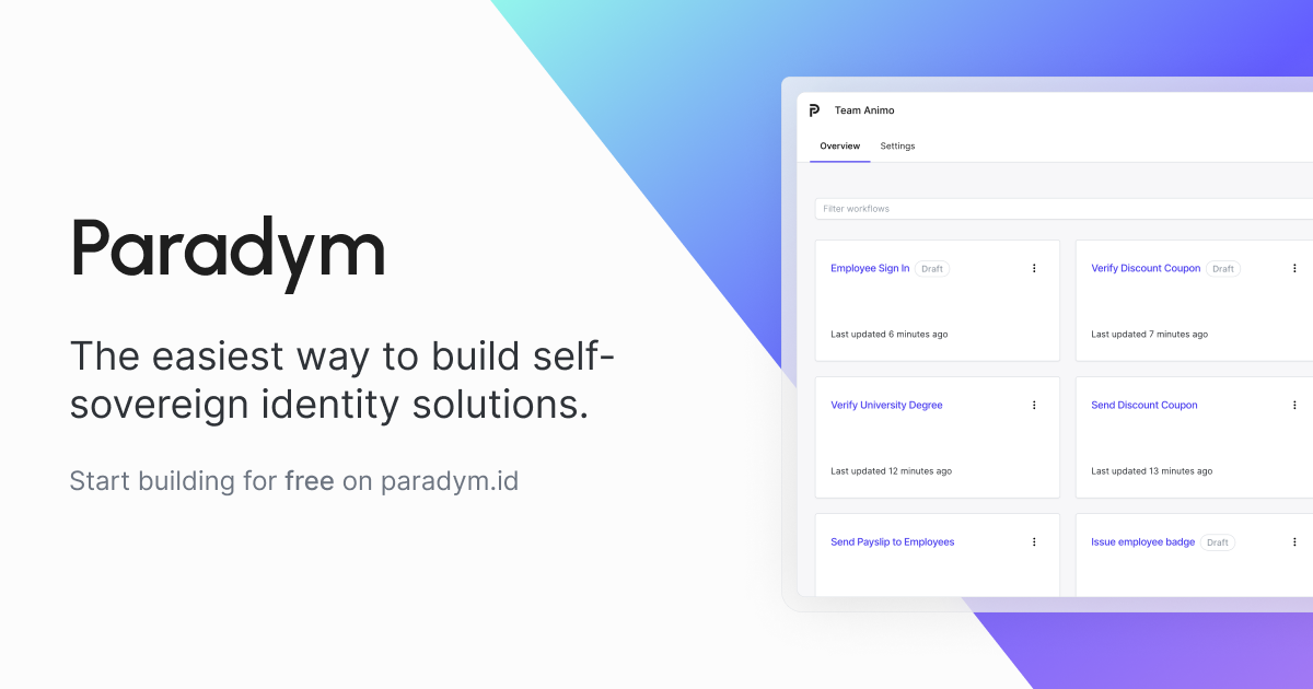 Paradym - The easiest way to work with verifiable credentials.